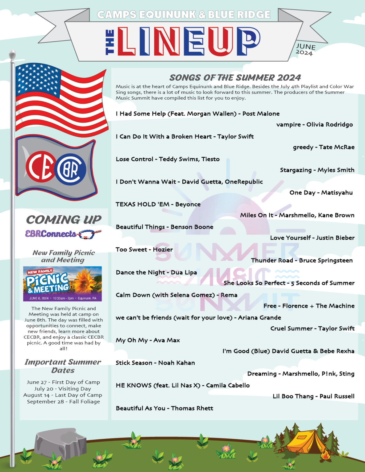 The Lineup: June 2024 - Camps Equinunk and Blue Ridge